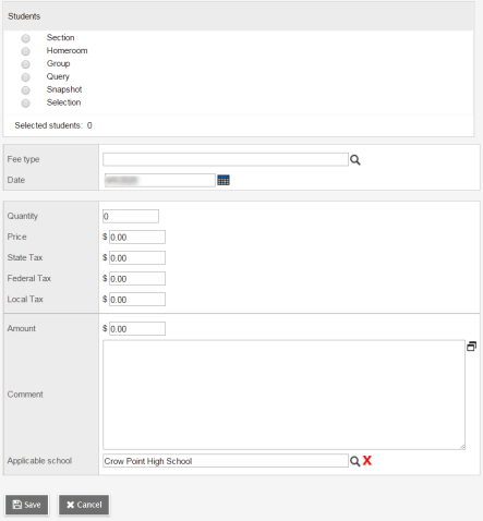 Add a Fee or Fine to Multiple Students at One Time